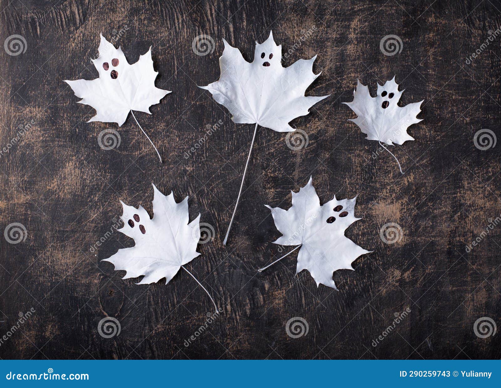 Halloween Ghost from Autumn Leaves Stock Image - Image of celebration ...