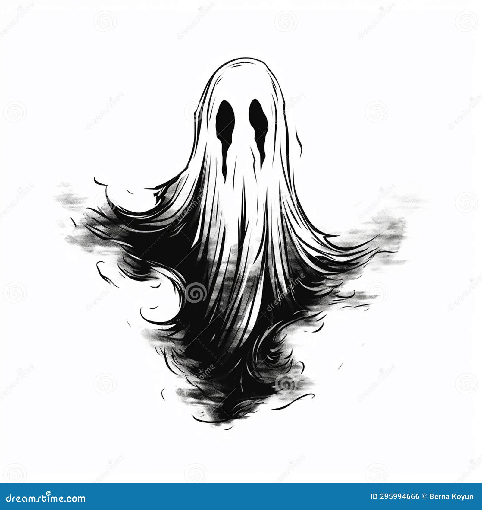 Halloween Ghost Costume Design Stock Illustration - Illustration of ...