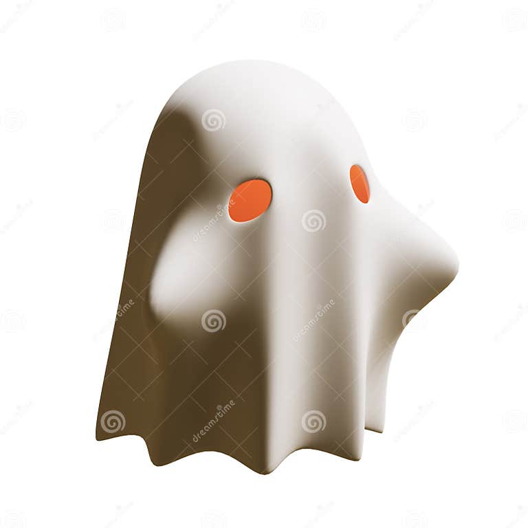 09 Halloween Ghost 3D Render Element Stock Illustration - Illustration ...