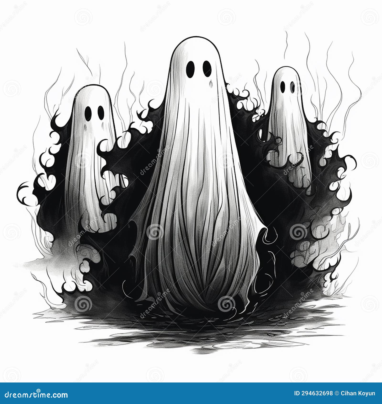 Halloween Ghost Designs for Websites Stock Illustration - Illustration ...