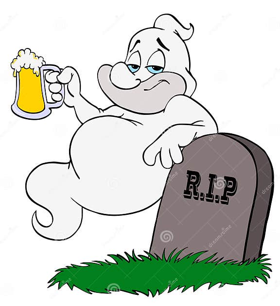 Halloween Ghost Drinking Beer Stock Vector - Illustration of beer ...