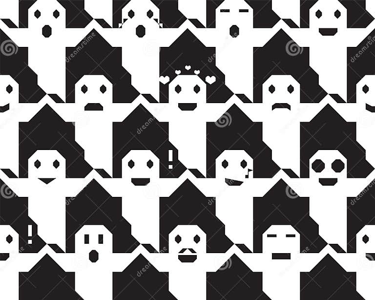 Halloween Ghost Face Vector Seamless Texture Stock Vector ...