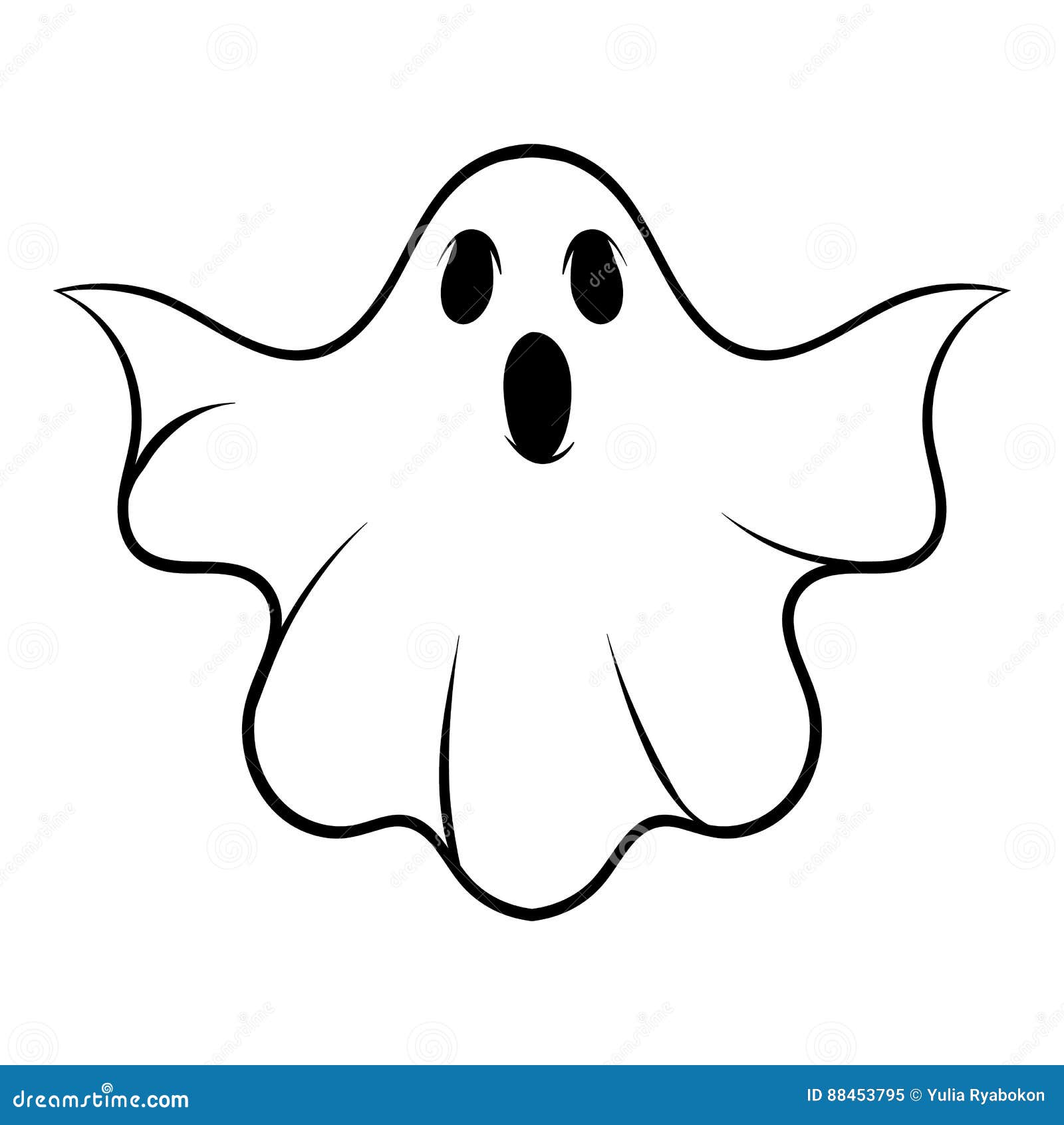 Halloween Ghost Icon Cartoon Stock Vector - Illustration of creature ...