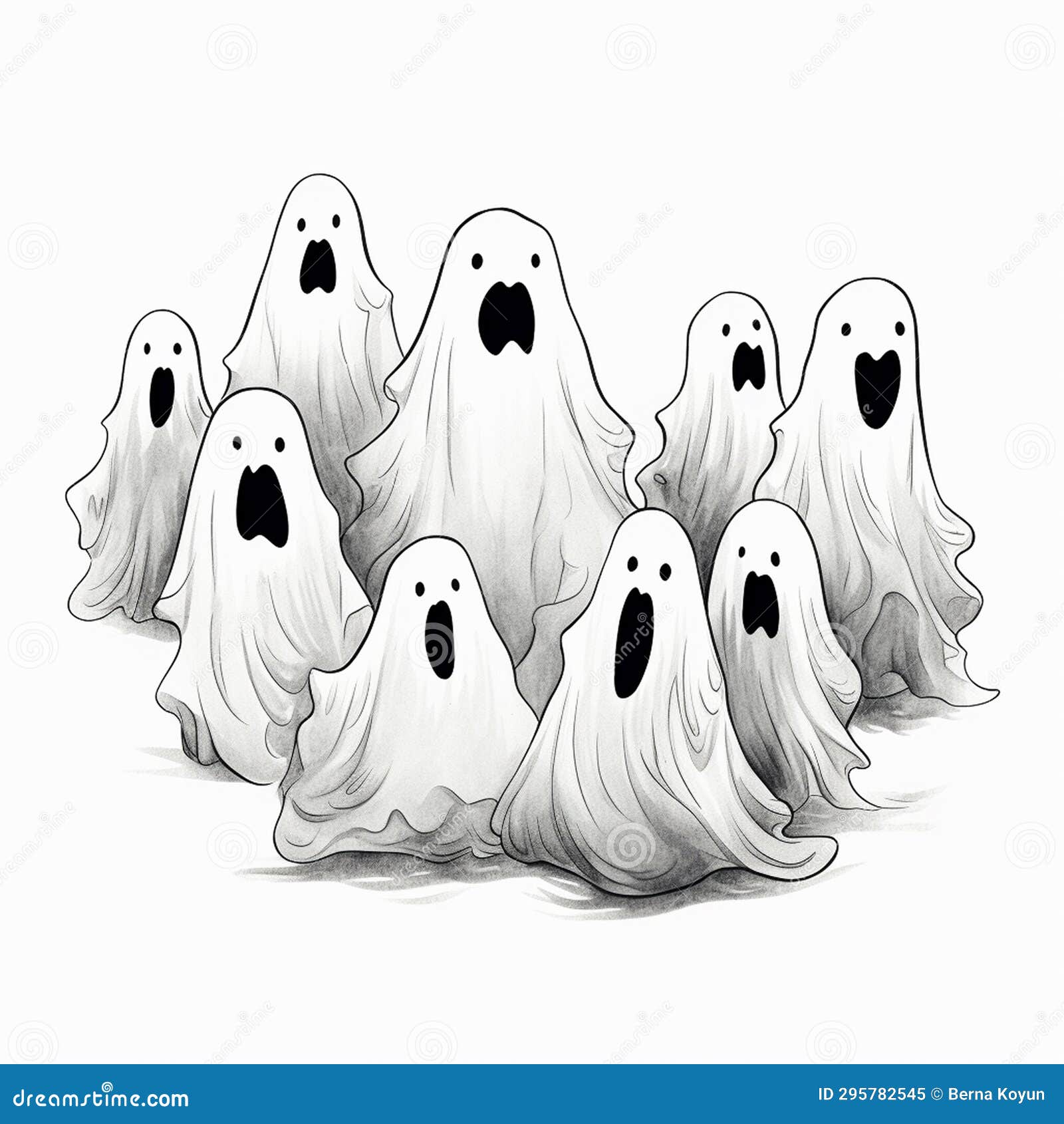 Halloween Ghost Illustrations for Kids Stock Illustration ...