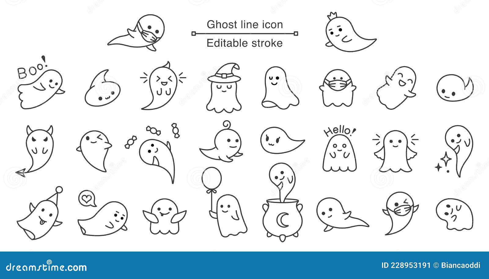 Ghost Line And Glyph Icon. Phantom Vector Illustration Isolated On ...