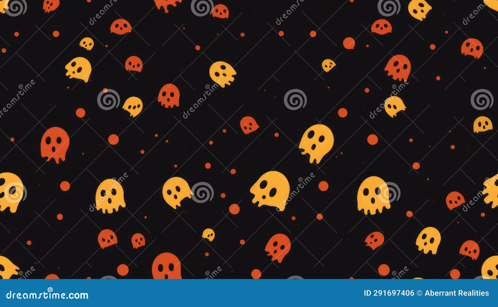 Halloween Ghost Pattern on a Black Background Stock Illustration ...