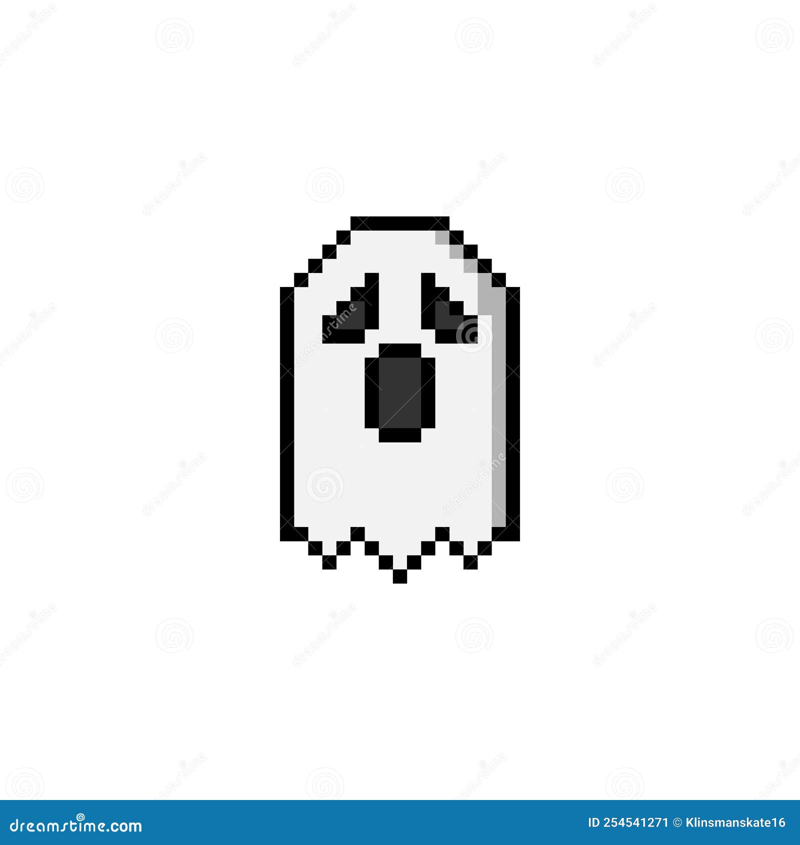 Ghost Pixel Art. Spooky Cartoon Pixelated 8 Bit. Vector Illustration ...