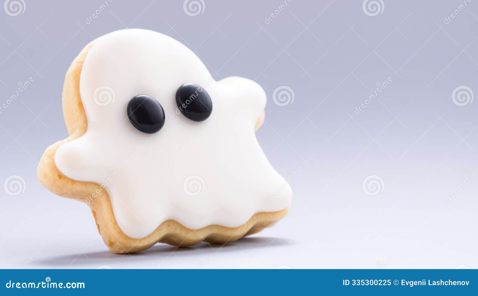 Halloween Ghost-shaped Cookie with Icing Background. AI Generation ...