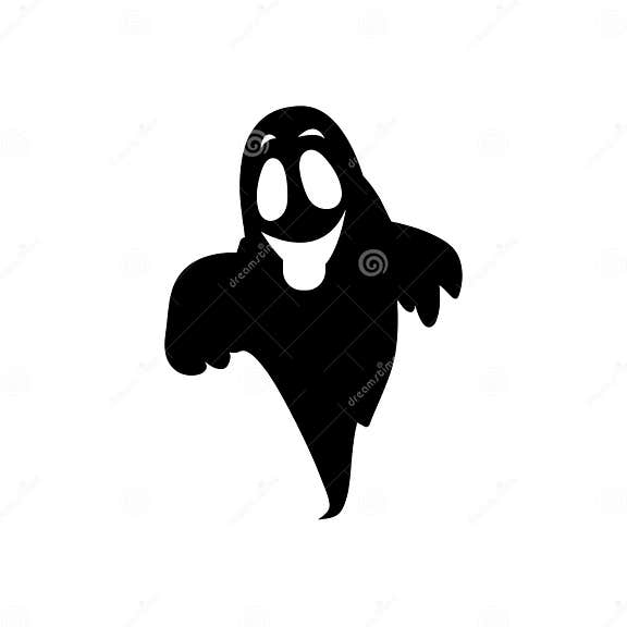 Halloween Ghost Silhouette Vector Illustration. Horror Flying Spooky ...