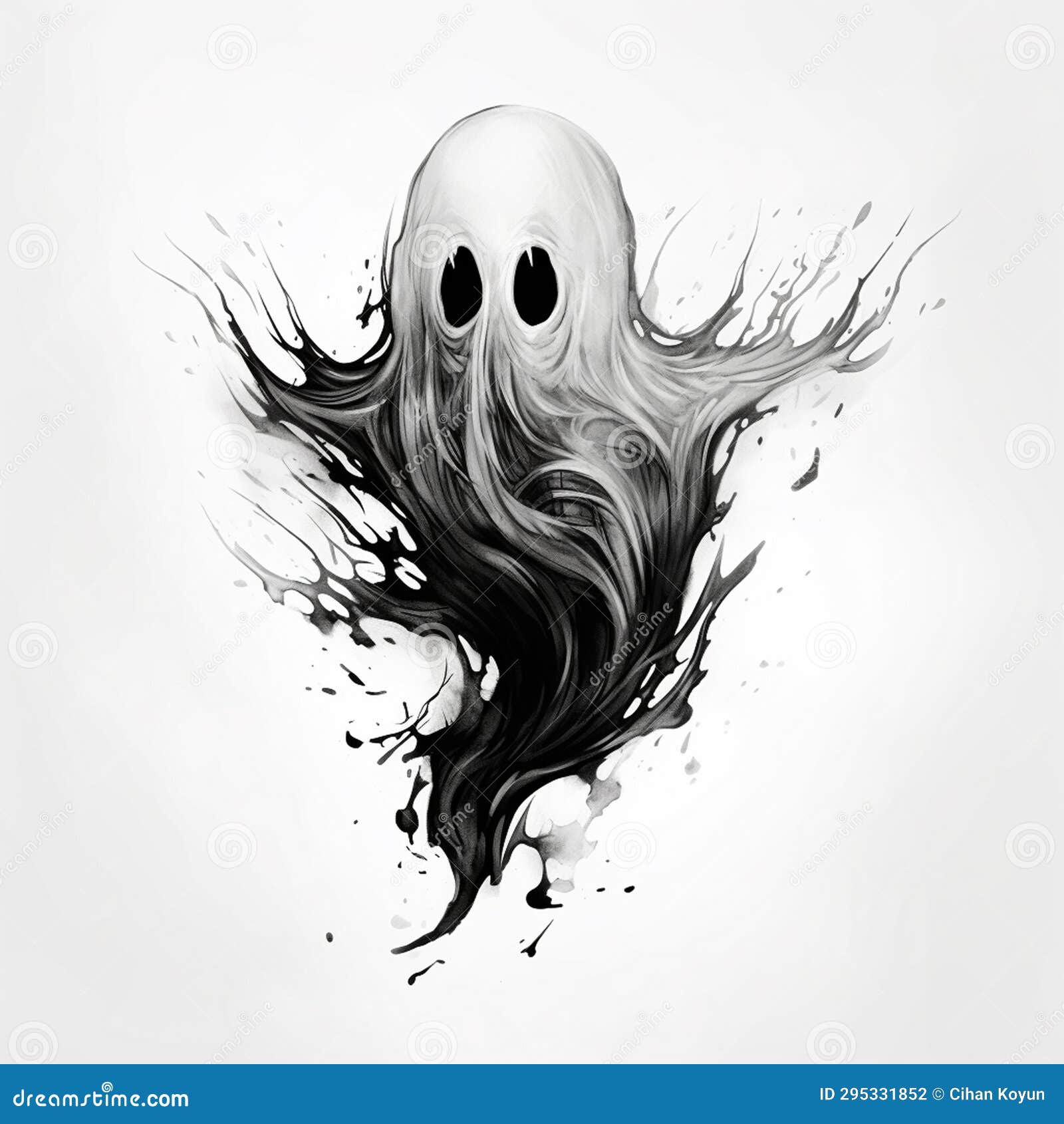 Halloween Ghost Social Media Post Stock Illustration - Illustration of ...