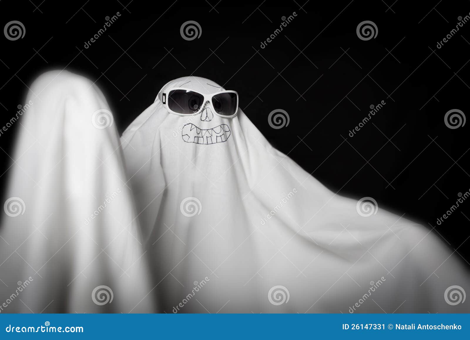 Halloween a Ghost in Sunglasses Stock Image - Image of phobia, demon ...