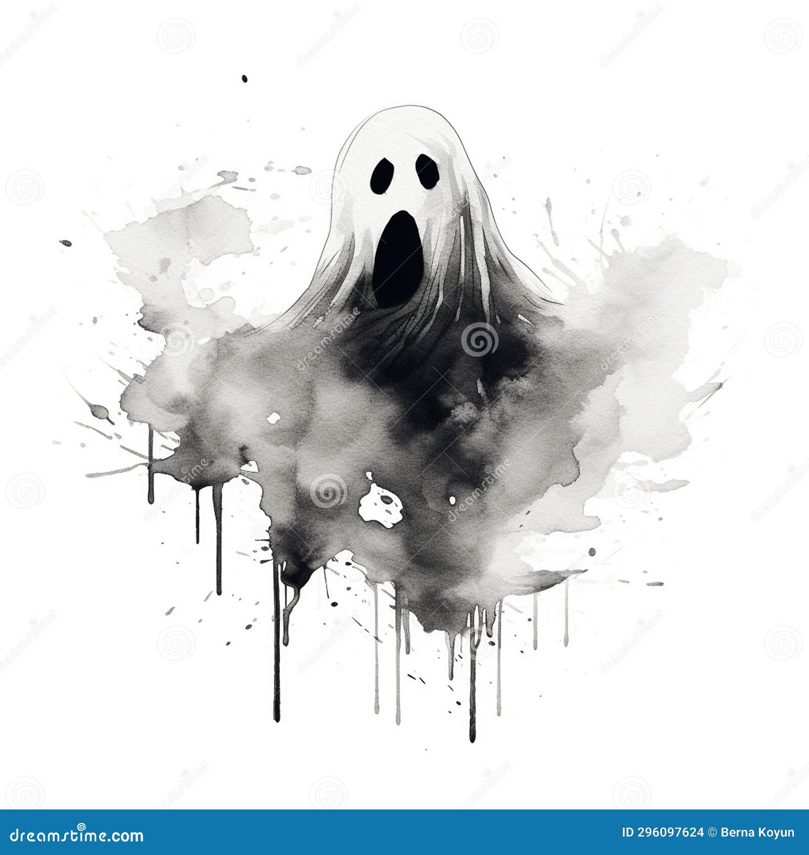 Halloween Ghost Tribal stock illustration. Illustration of clownhouse ...