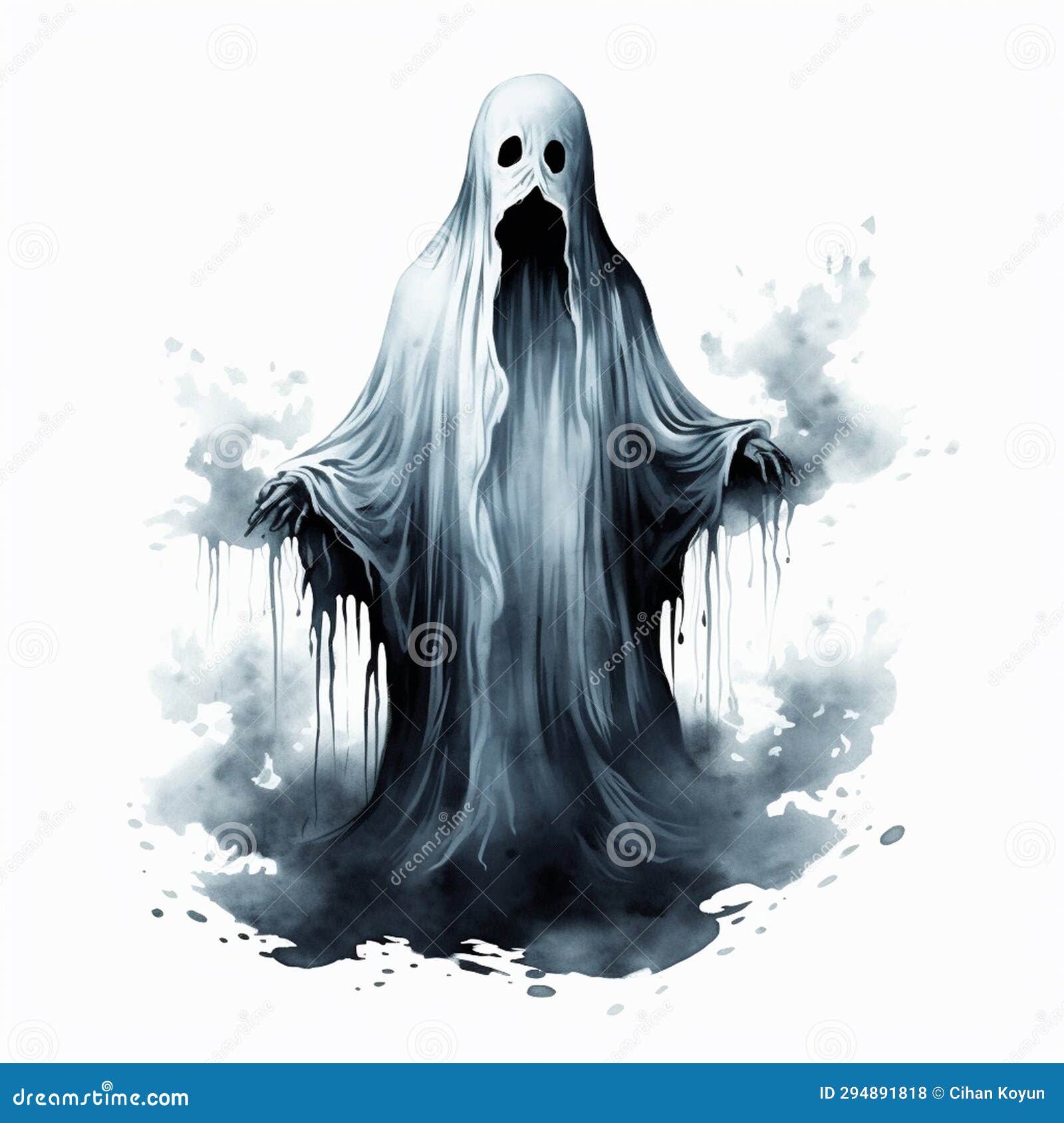 Halloween Ghost Video Game Character Stock Illustration - Illustration ...