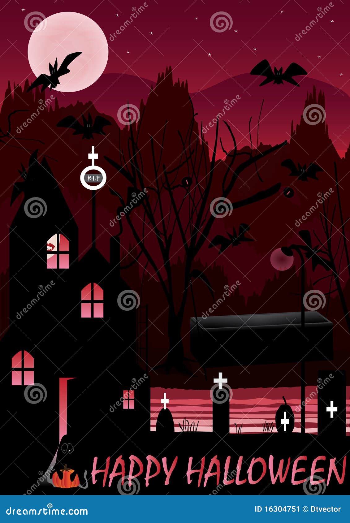 Halloween Ghost Welcome_eps Stock Vector - Illustration of border ...