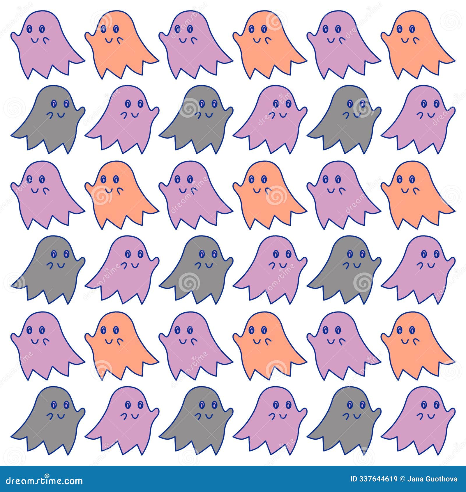Halloween Ghosts. Ghostly Monster With Boo Scary Face Shape. Spooky ...