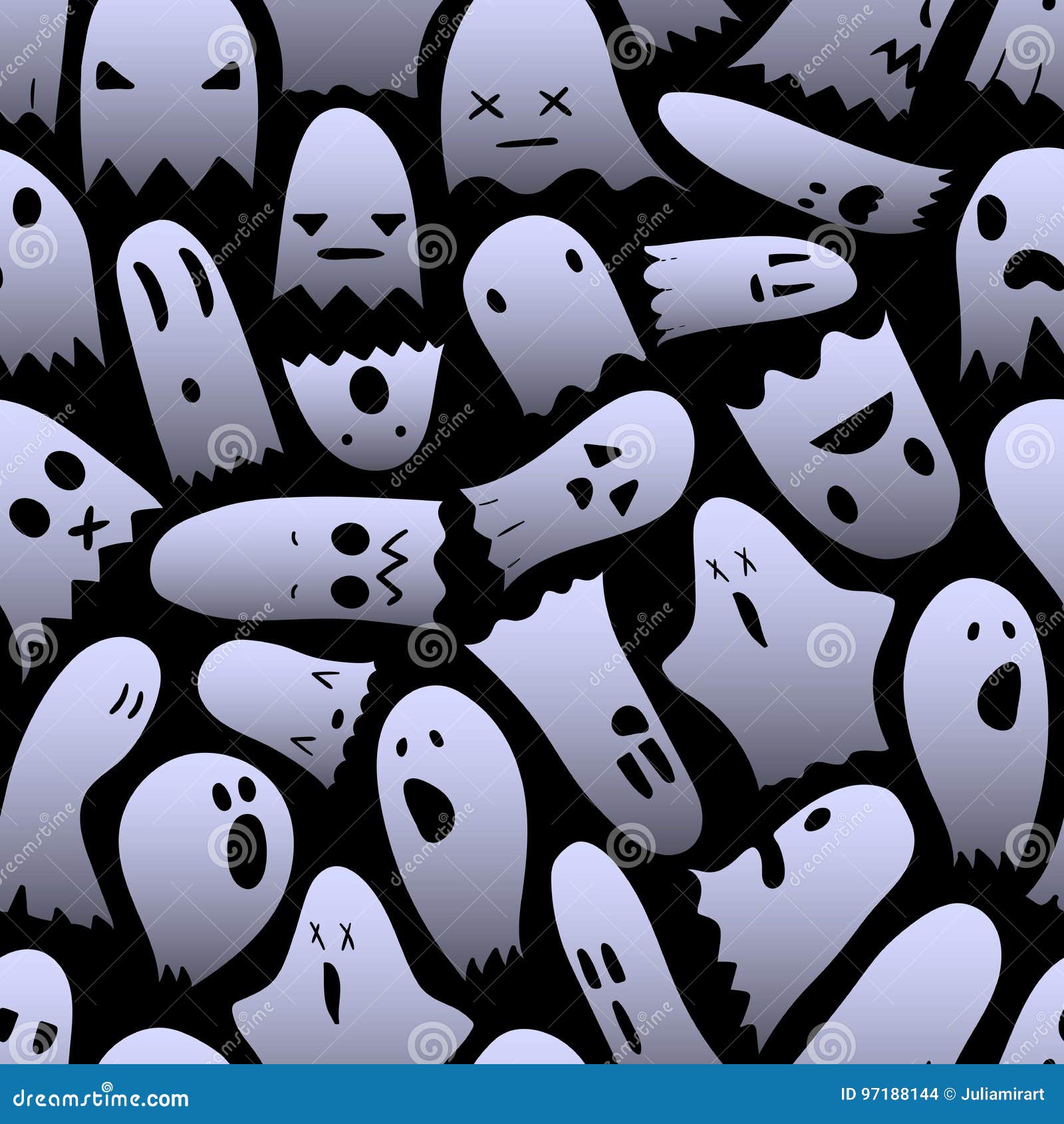 Halloween Ghosts Pattern Gradient 2 Stock Vector - Illustration of ...
