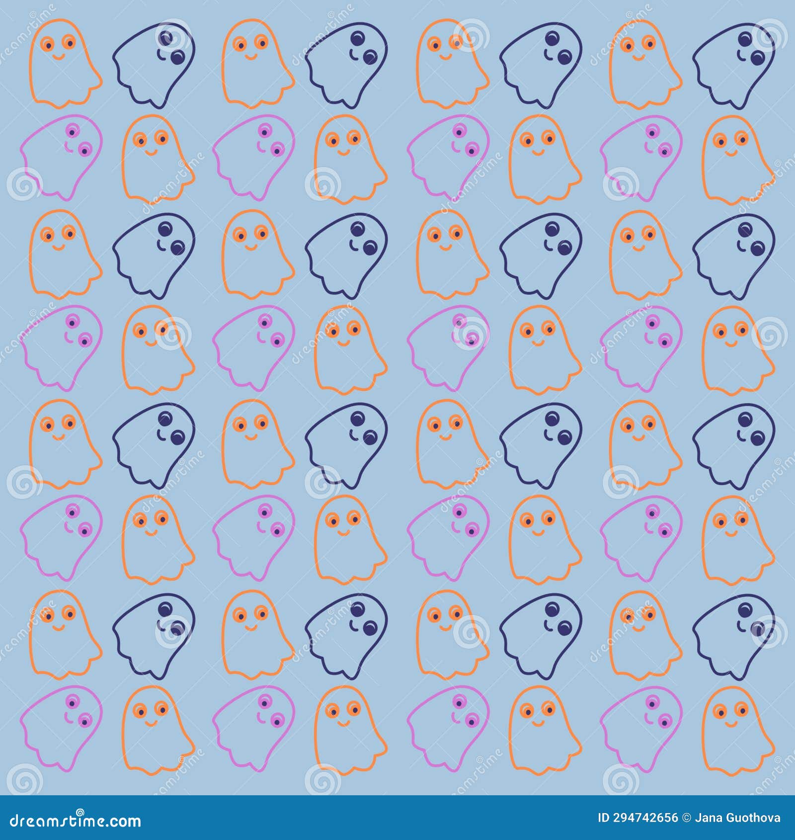 Halloween Ghosts Pattern Texture Background Stock Vector - Illustration ...
