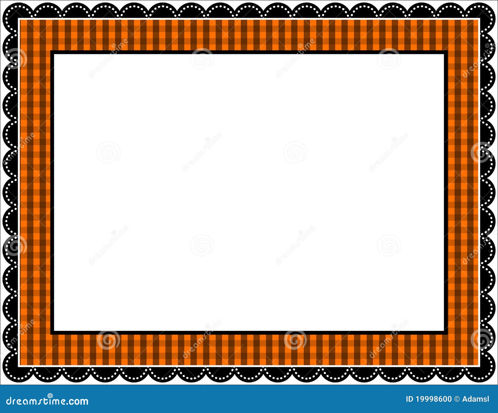 Halloween Gingham Frame stock vector. Illustration of design - 19998600