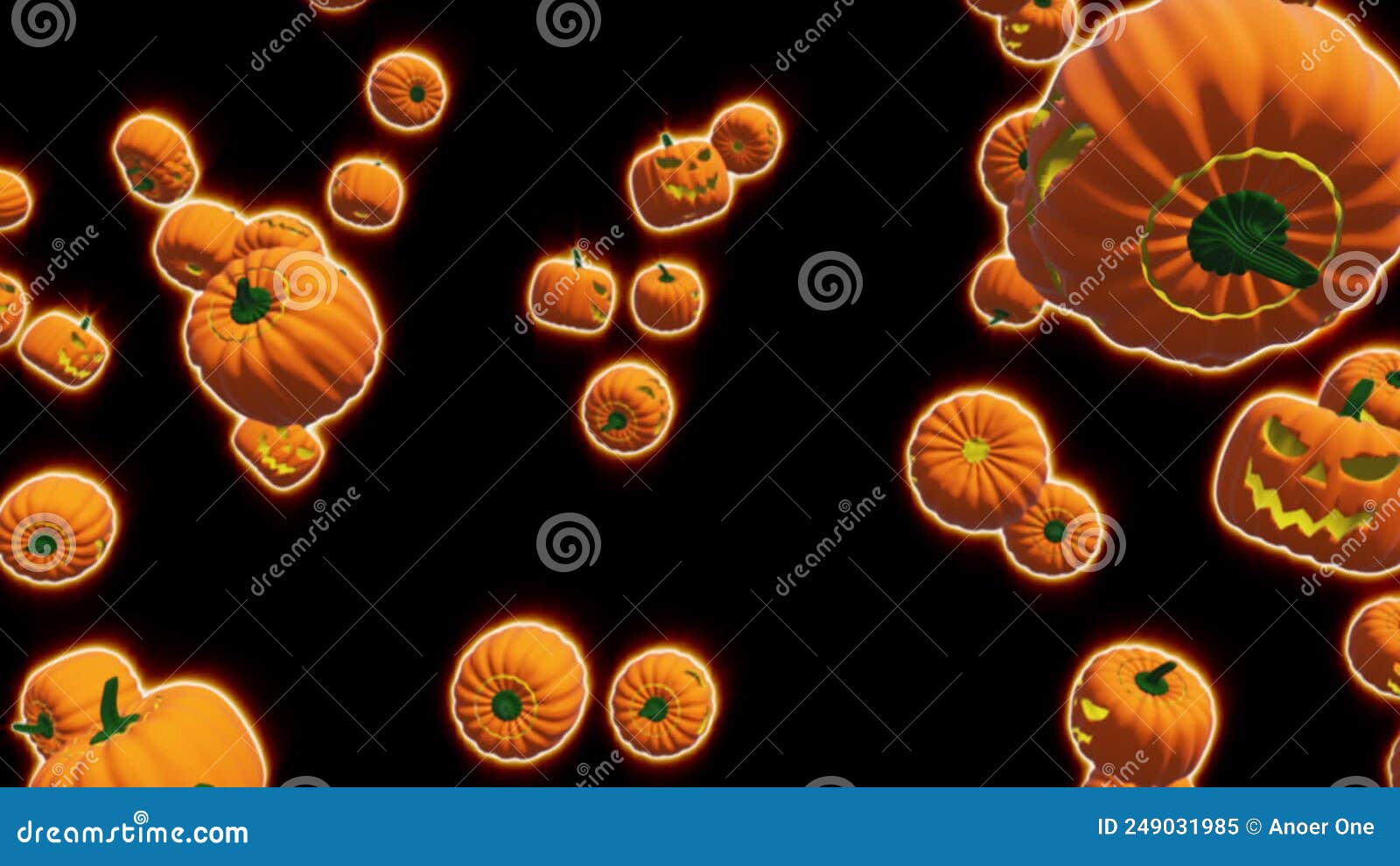 Halloween Glow Pumpkin Loop Animation Stock Video - Video of graphic ...