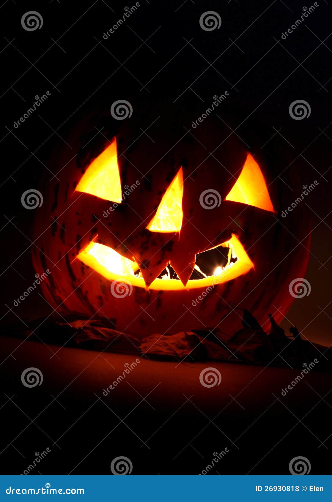 Halloween.Glowing Pumpkin in the Night Stock Photo - Image of black ...