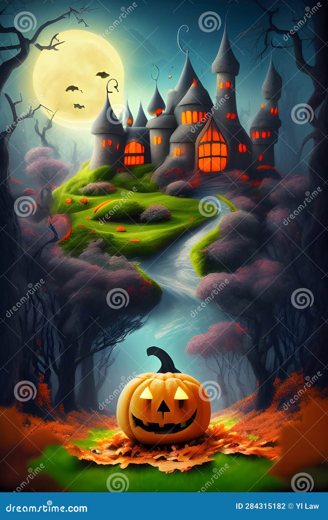 Halloween Graphic Design Featuring a Striking Combination Stock ...