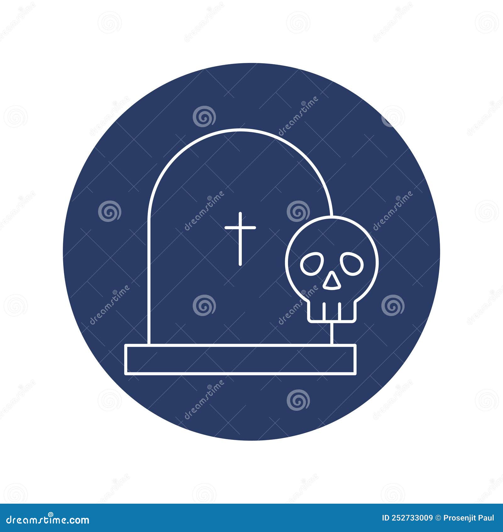 Halloween Grave and Skull Icon Stock Vector - Illustration of scary ...