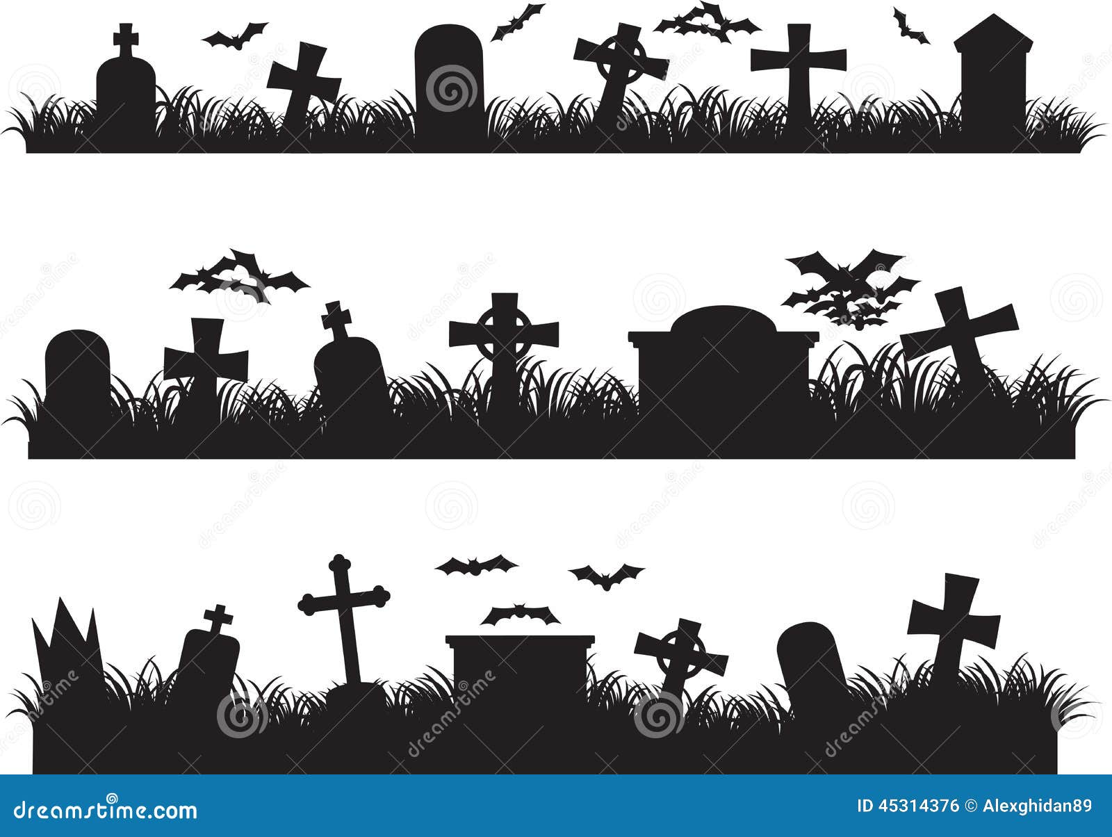 Halloween graveyard stock vector. Illustration of evil - 45314376