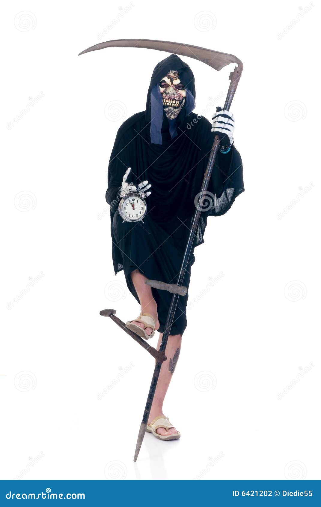 Grim Zombie Apocalyptic Face. Green Background Stock Photo ...