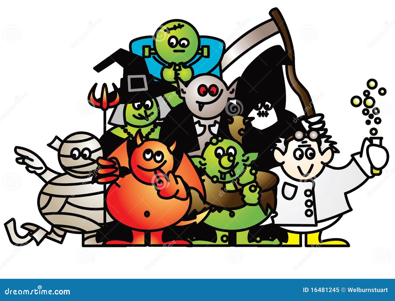 Halloween group 2 stock vector. Illustration of ogre - 16481245
