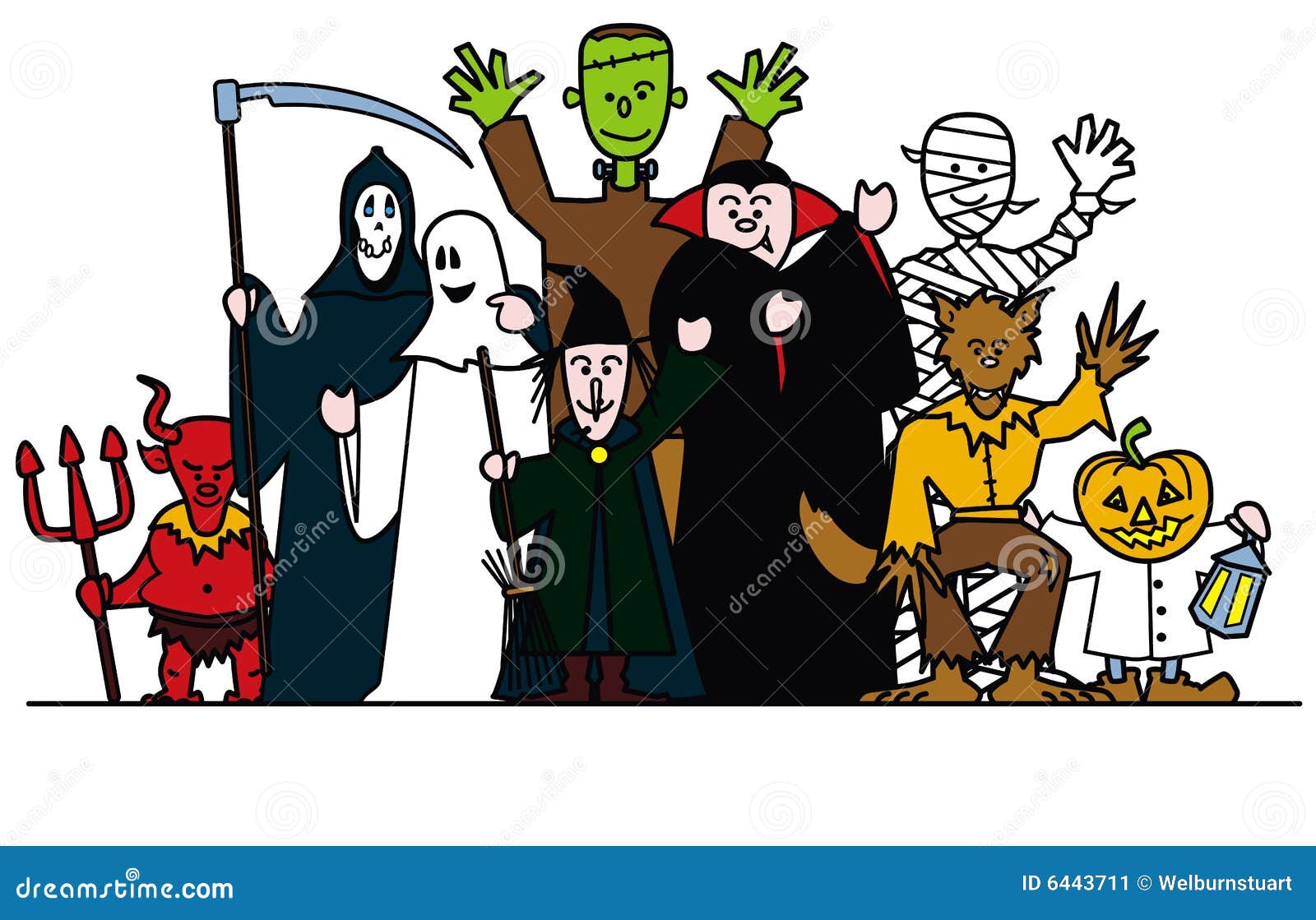 Halloween group stock illustration. Illustration of costume - 6443711