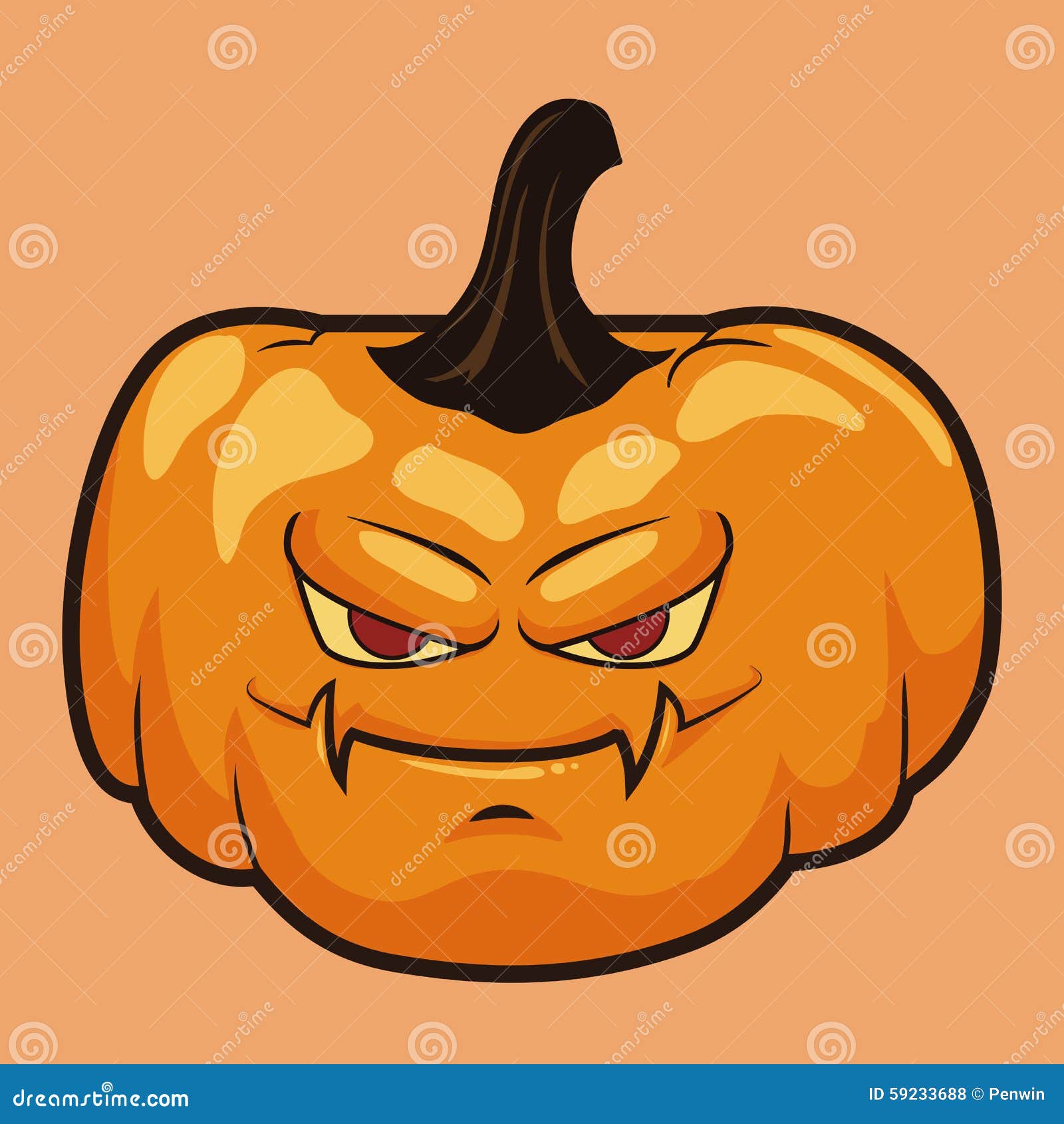 Halloween Grumpy Pumpkin Isolated Stock Vector - Illustration of evil ...