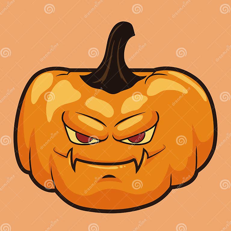 Halloween Grumpy Pumpkin Isolated Stock Vector - Illustration of evil ...