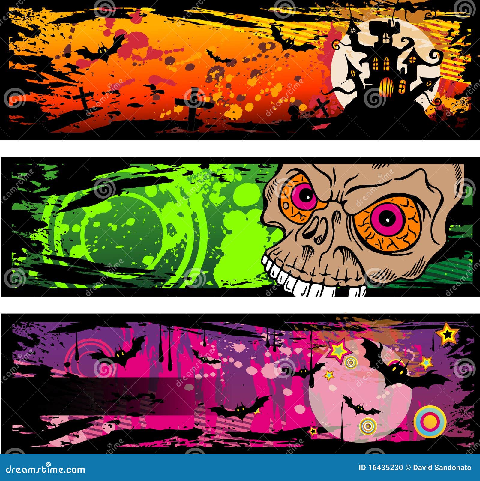 Halloween Grunge Style Banners Stock Vector - Illustration of eps10 ...