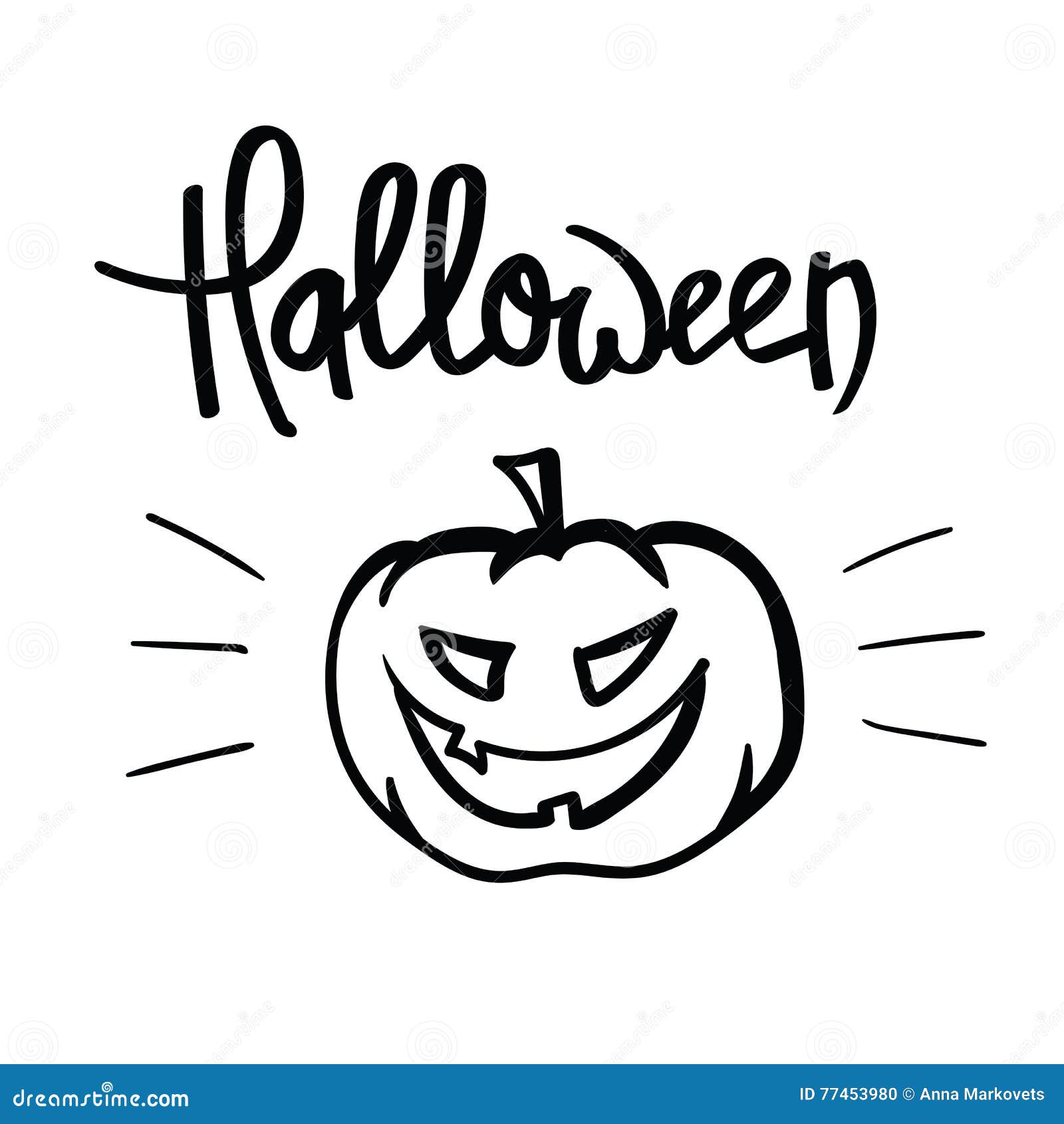 Halloween hand lettering stock illustration. Illustration of drawing ...