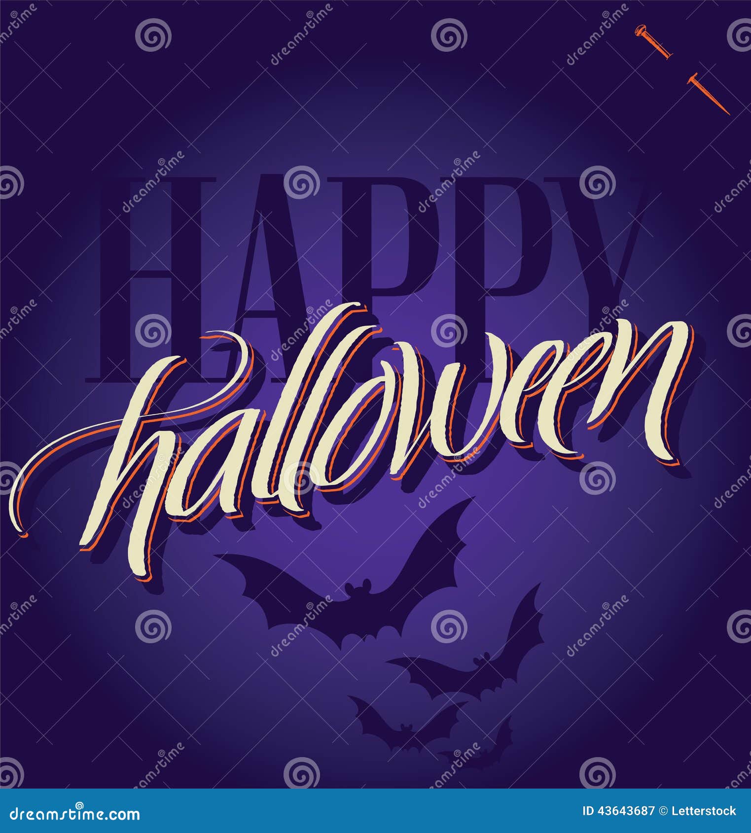 HALLOWEEN Hand Lettering (vector) Stock Vector - Illustration of happy ...