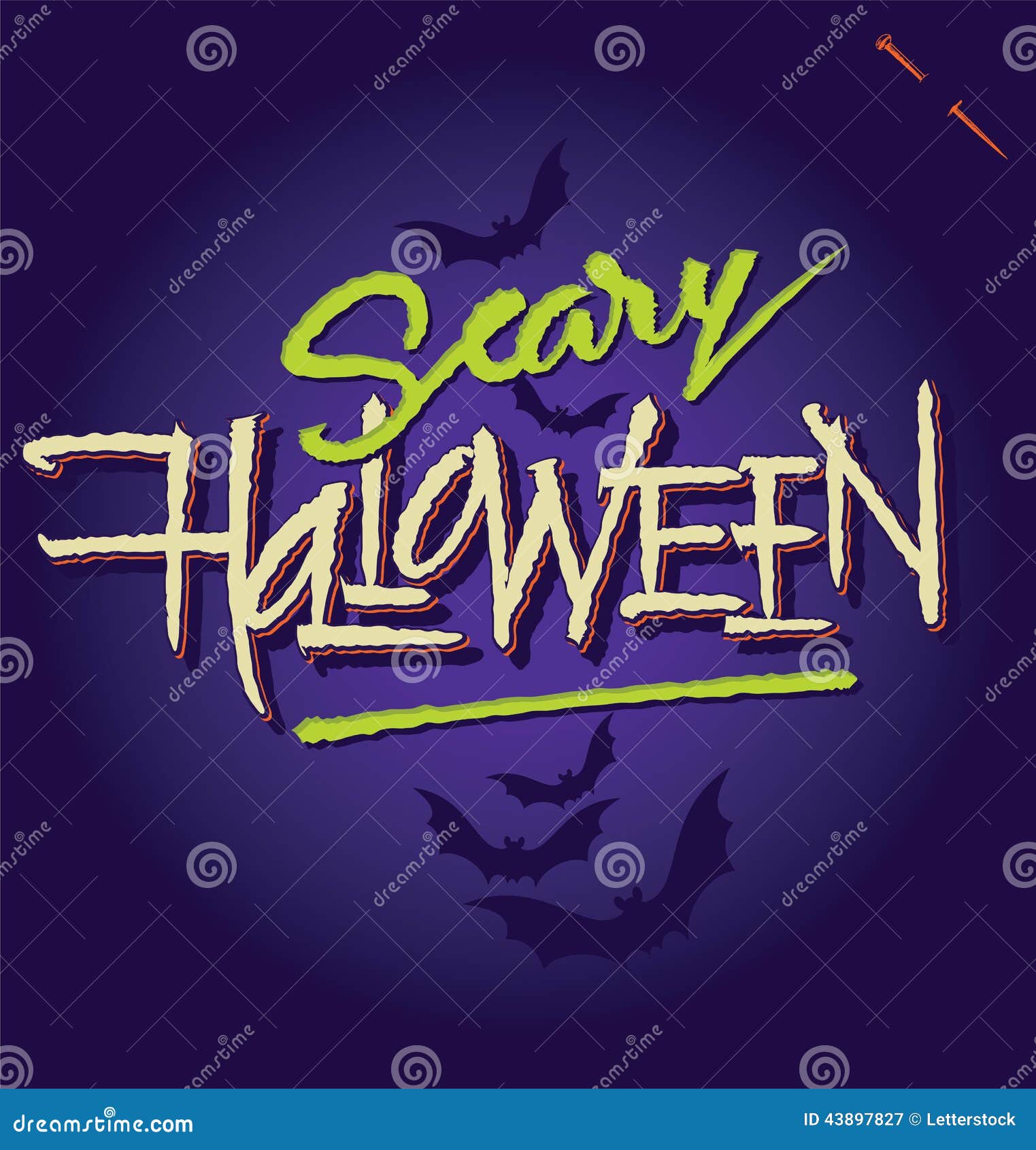 HALLOWEEN Hand Lettering (vector) Stock Vector - Illustration of font ...