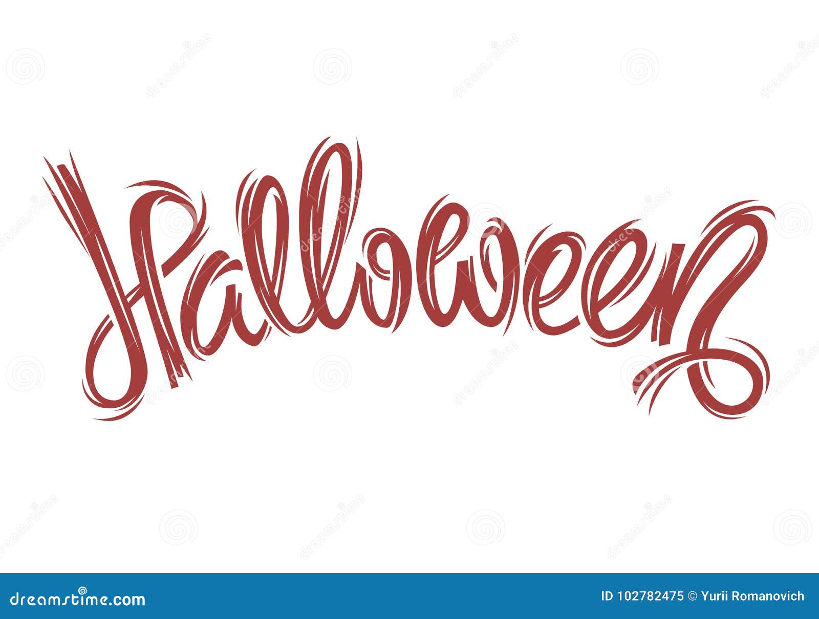 Halloween Hand Lettering. stock vector. Illustration of scary - 102782475