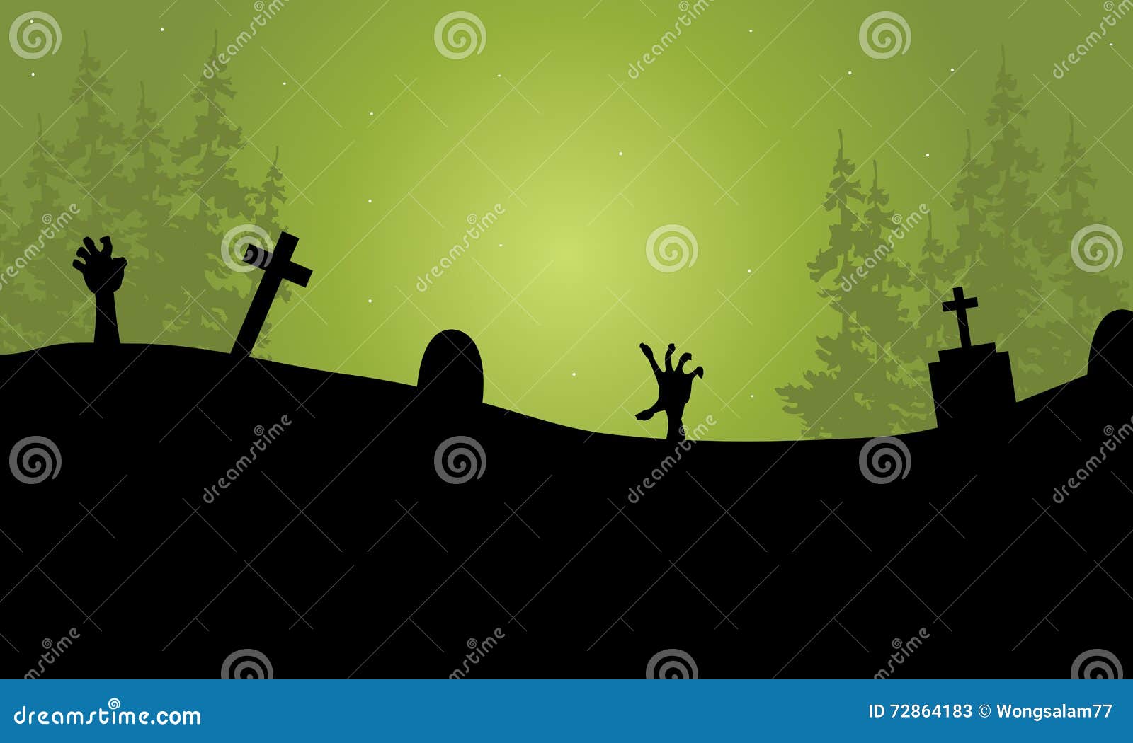 Halloween Hand Zombie in Tomb Stock Vector - Illustration of graveyard ...