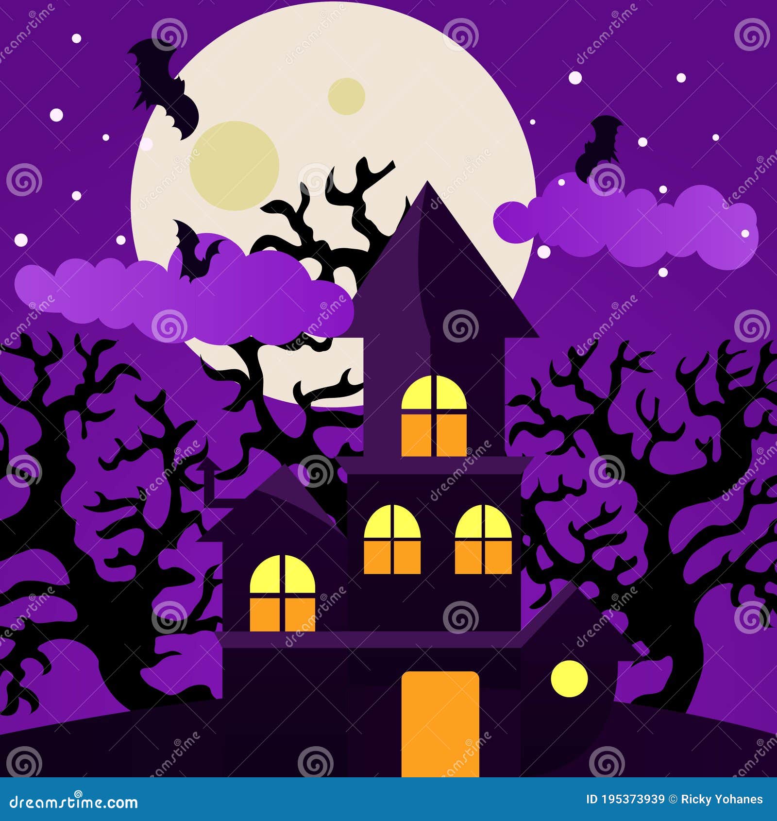 Halloween Haunted House at Night Background Stock Vector - Illustration ... Halloween Haunted House at Night Background Stock Vector - Illustration ...