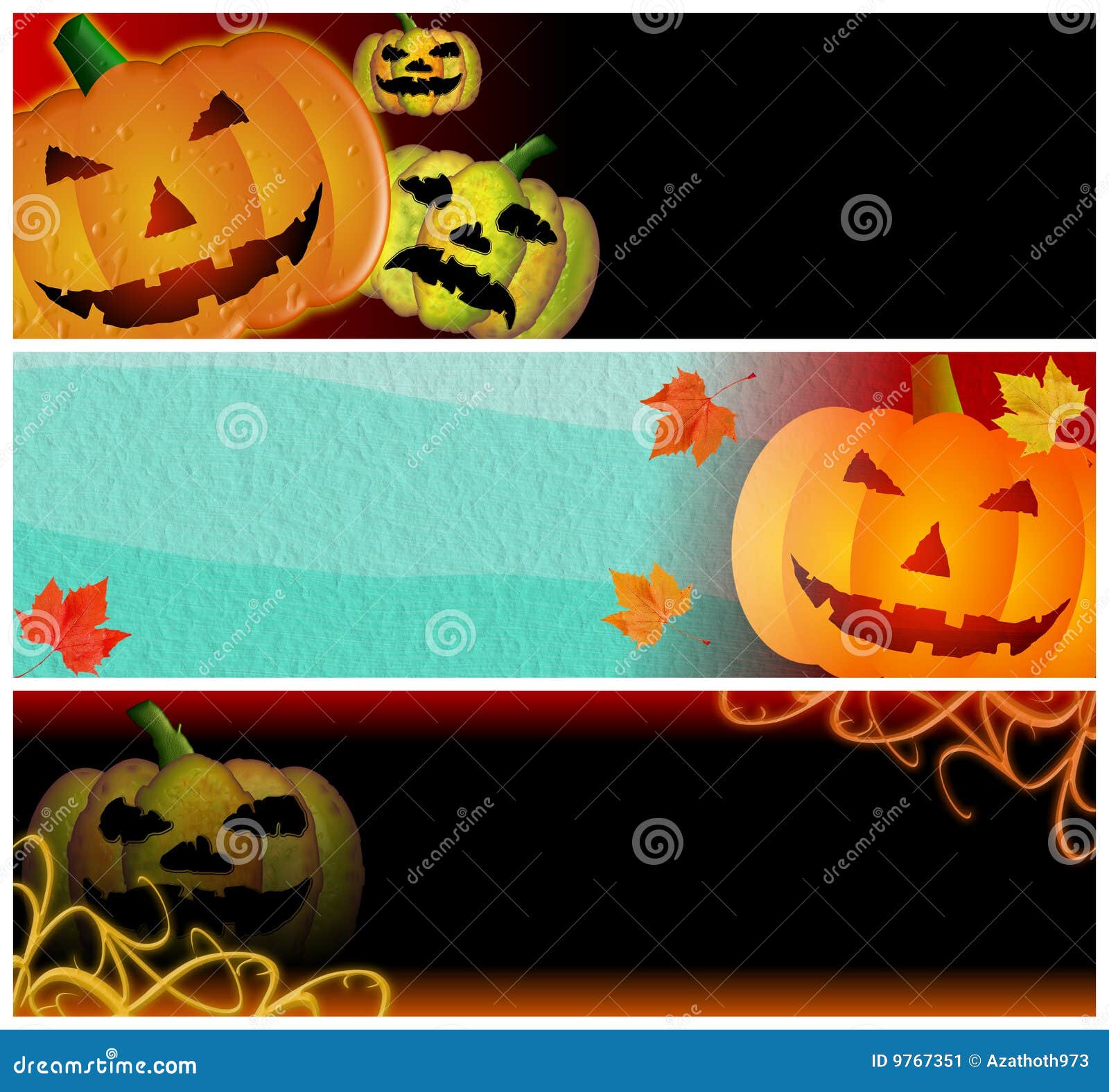 Halloween Headers stock illustration. Illustration of halloween - 9767351