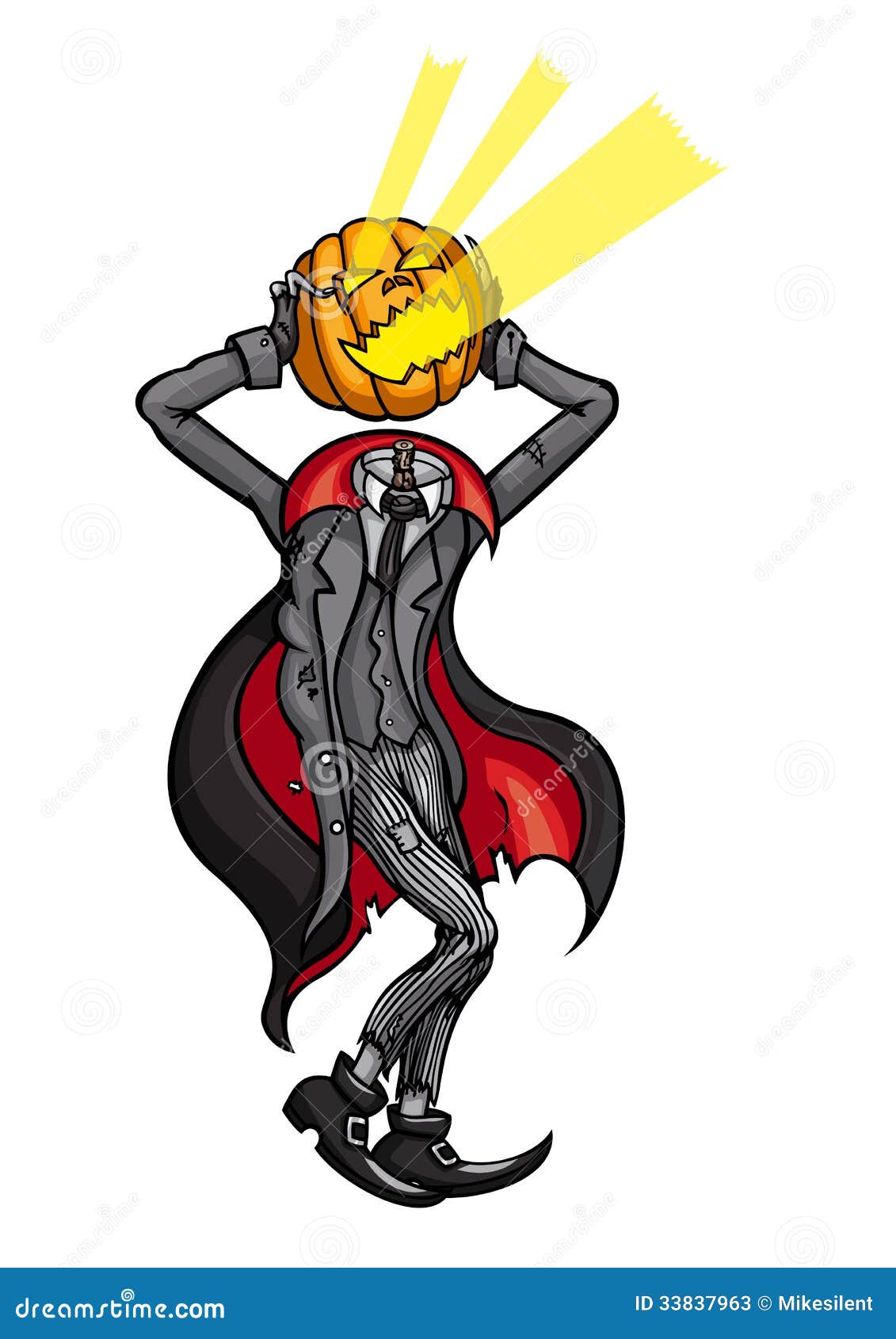 Halloween Headless Horseman Riding Through The Graveyard Stock Image ...