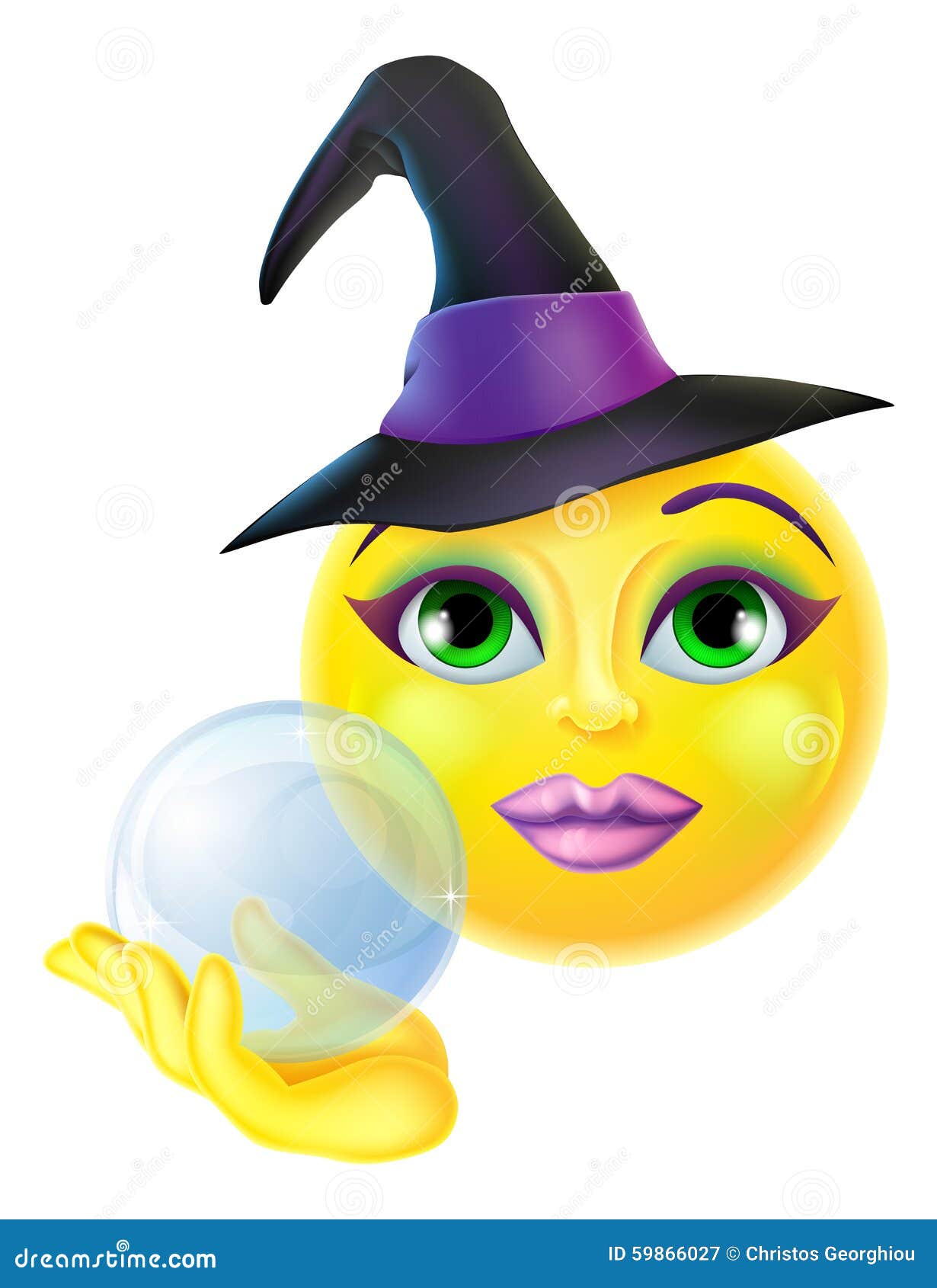 Halloween-Hexe Emoticon Emoji Vektor Abbildung - Illustration von ...