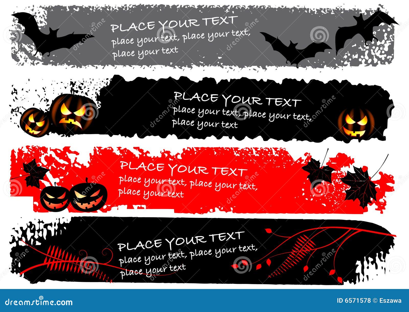 Halloween Horizontal Banners Stock Vector - Illustration of treat ...