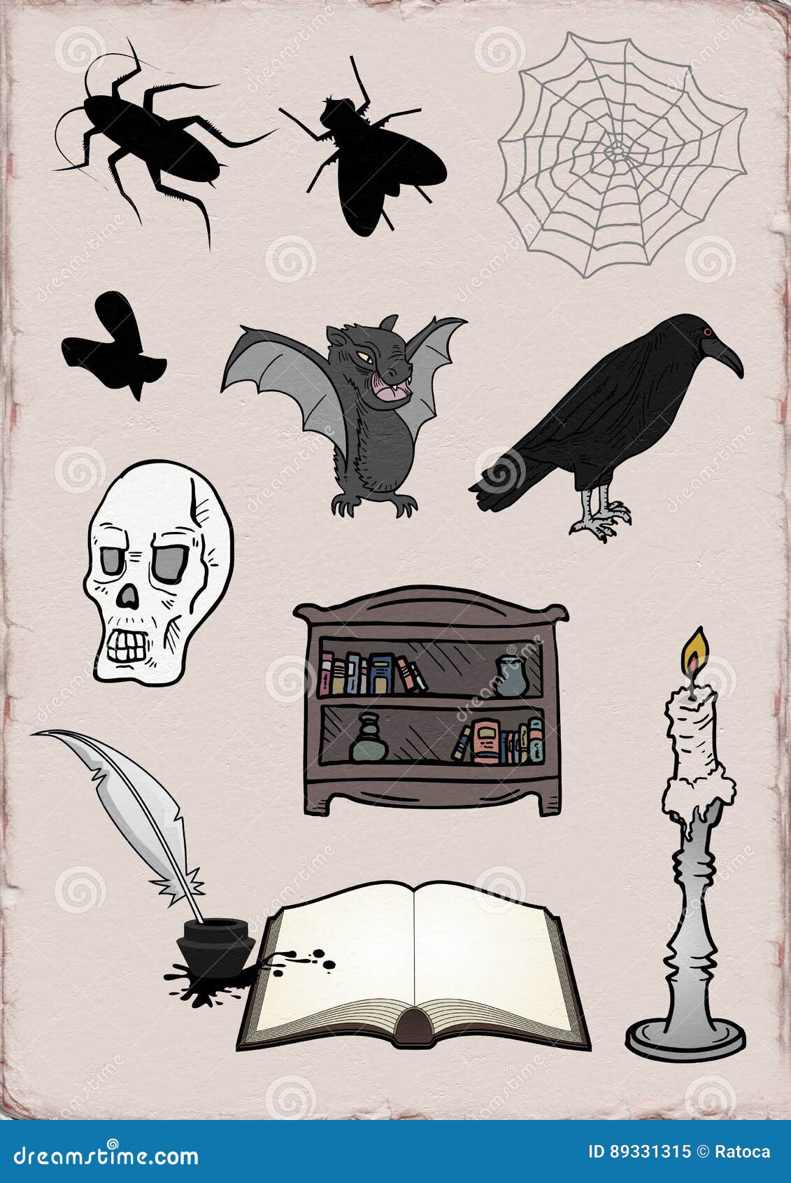 Halloween horror elements stock illustration. Illustration of dead ...