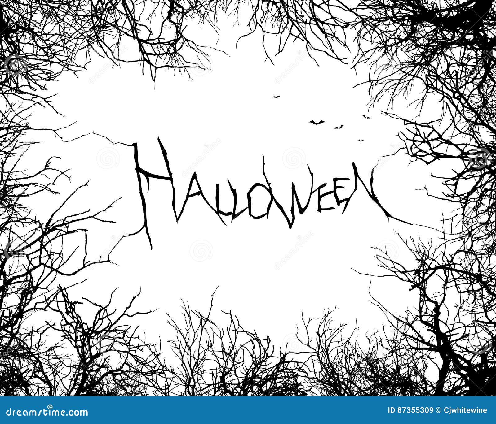 Halloween horror forest stock vector. Illustration of branch - 87355309
