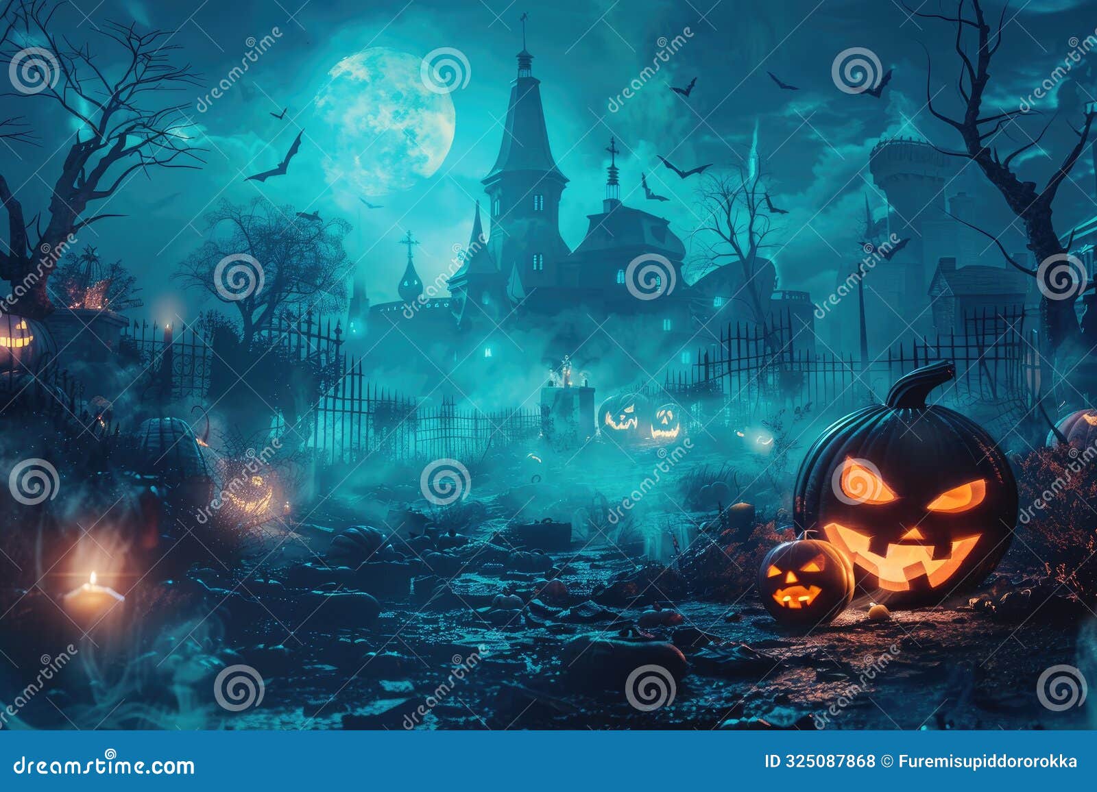 Halloween Horror Party Banner Template with Copyspace Stock ...