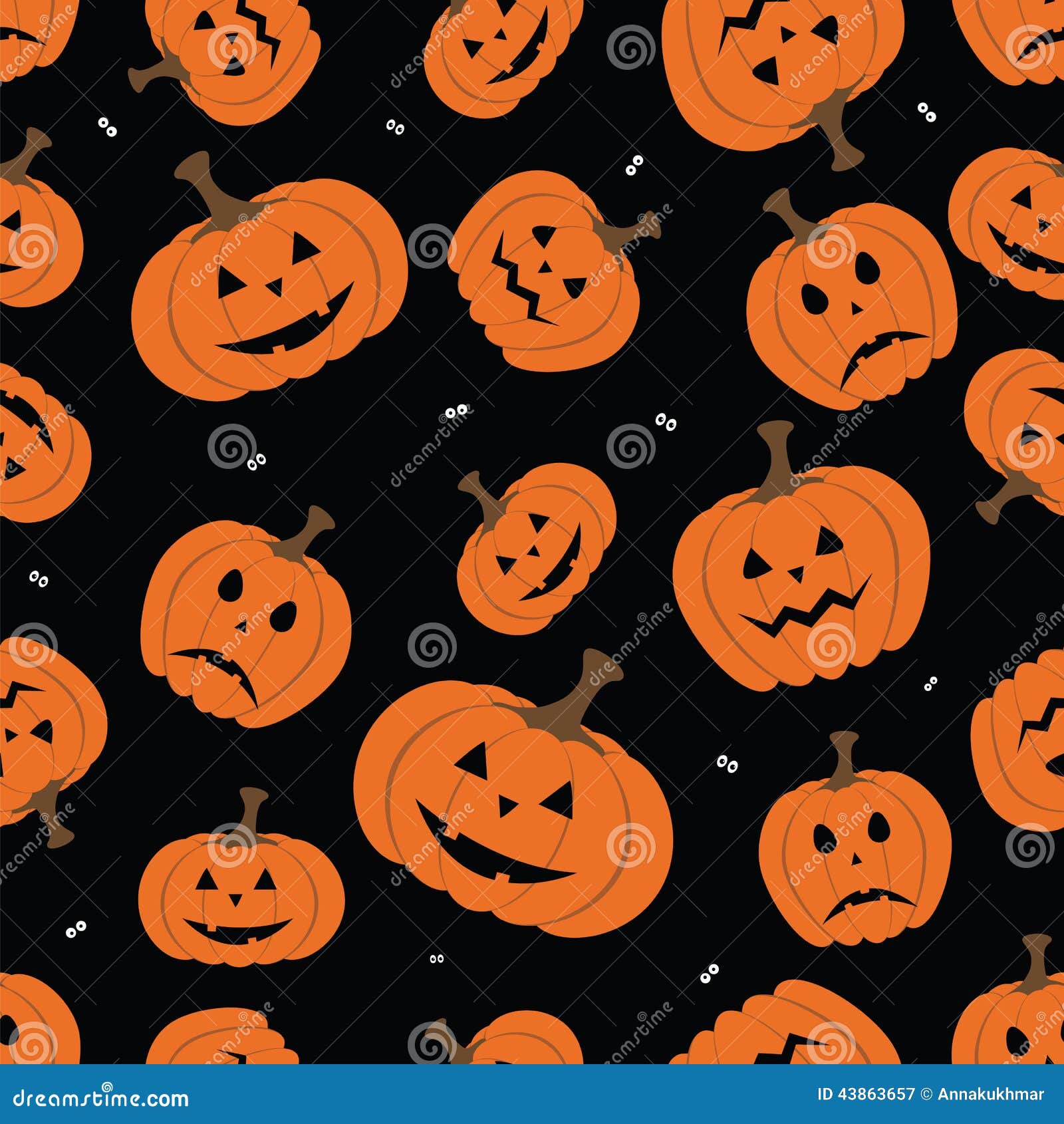Halloween Horror Symbols Seamless Pattern Background. Stock ...