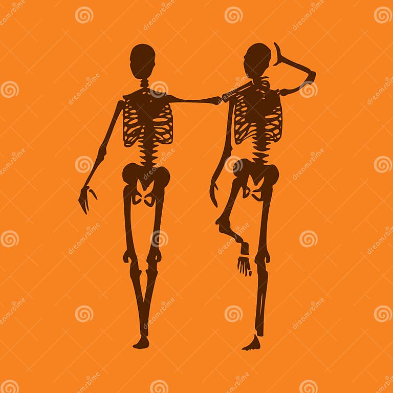 Halloween Human Skeleton Stock Vector Illustration Of Relationship