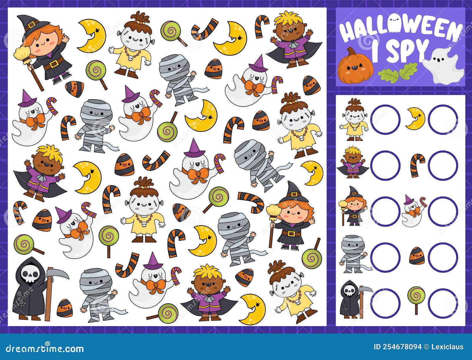 Halloween I Spy Game For Kids. Searching And Counting Activity With ... Halloween I Spy Game For Kids. Searching And Counting Activity With ...