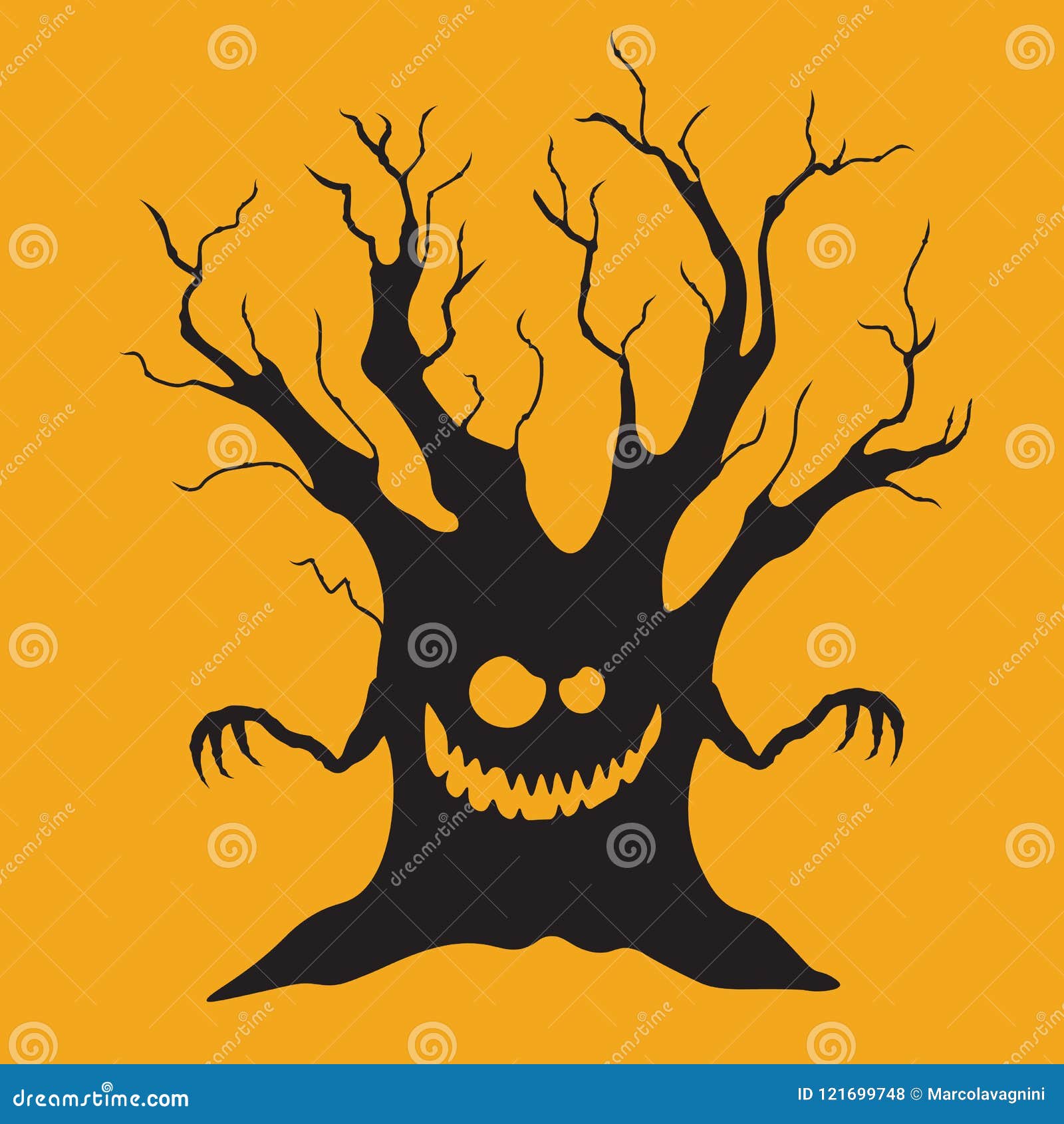 Halloween Icon: the Bully Tree. Stock Vector - Illustration of malefic ...